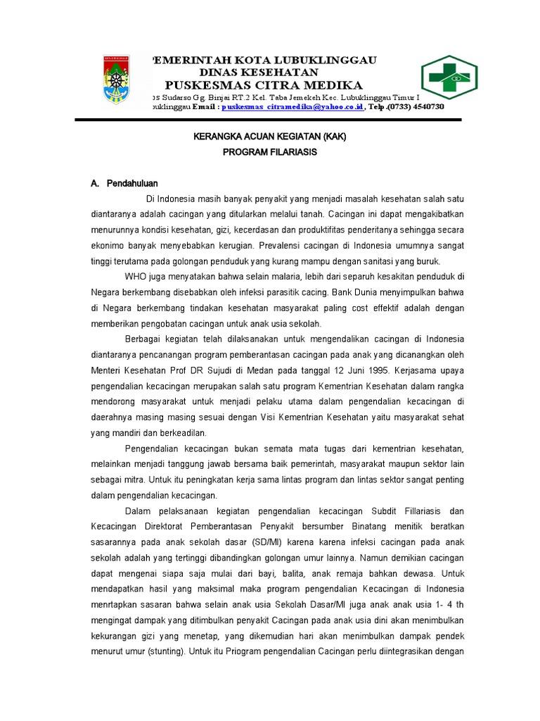 KAK Program Filariasis 2020 | PDF