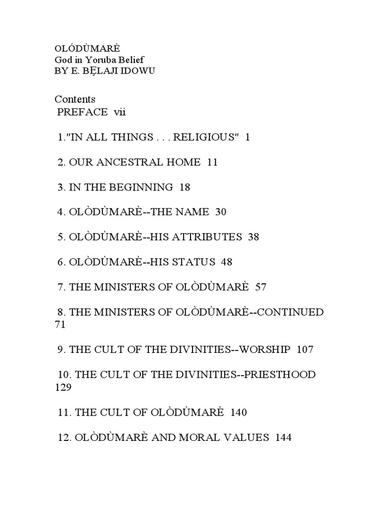 Understanding Olodumare in Yoruba Belief | PDF | Truth | God