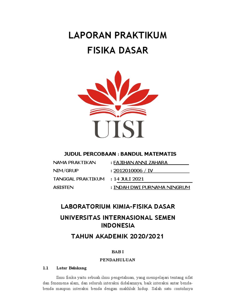Laporan Praktikum Bandul Matematis | PDF | Filsafat | Sains & Matematika