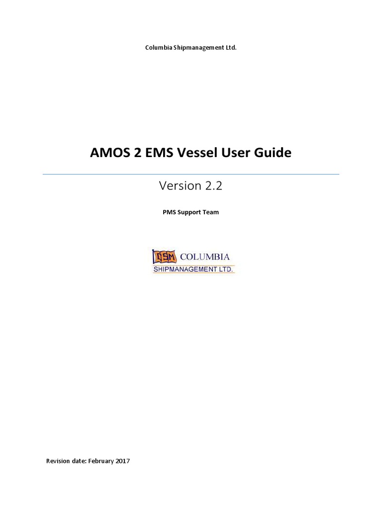 AMOS - Usermanual.pms - AMOS PMS Vessel User Guide | PDF | Inventory ...