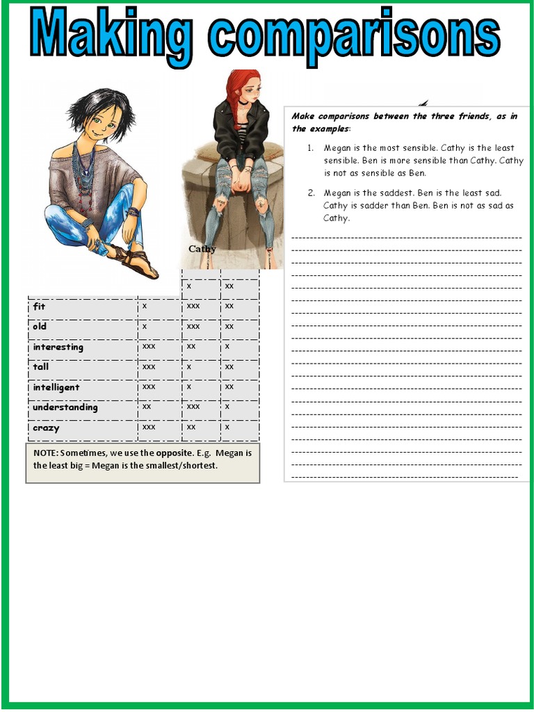Comparing Three Friends: Megan, Ben, and Cathy | PDF | Linguistics ...