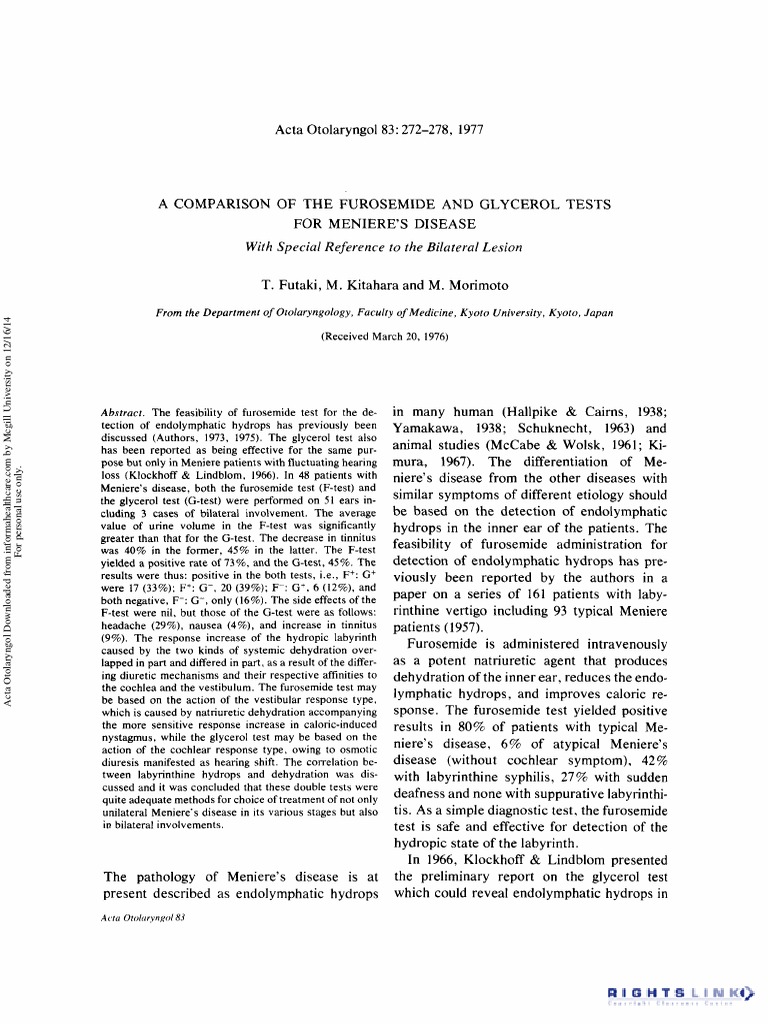 PR - Glyserol Test | PDF | Ménière's Disease | Hearing Loss