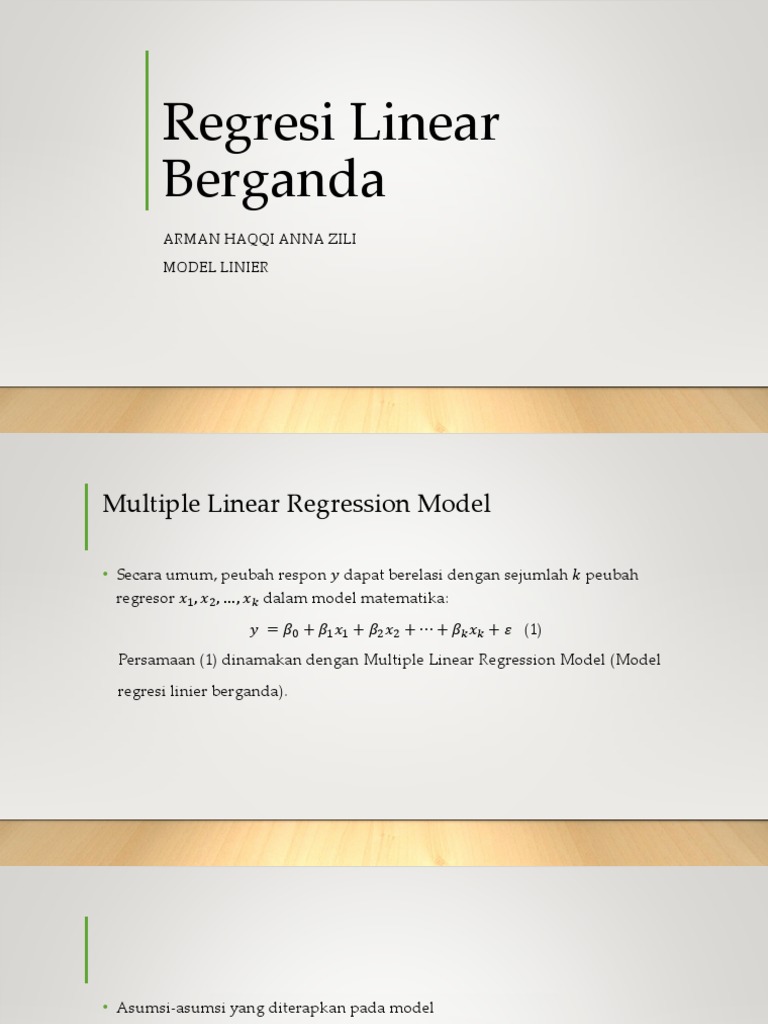 Regresi Linear Berganda | PDF
