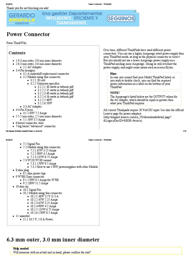 ThinkPad Power Connector Guide | PDF | Electrical Connector | Computing