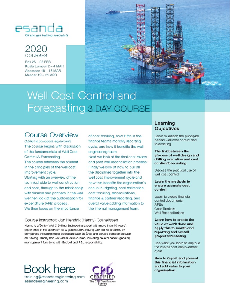 Well Cost Control and Forecasting - Esanda 2020 | PDF | Oil Well ...