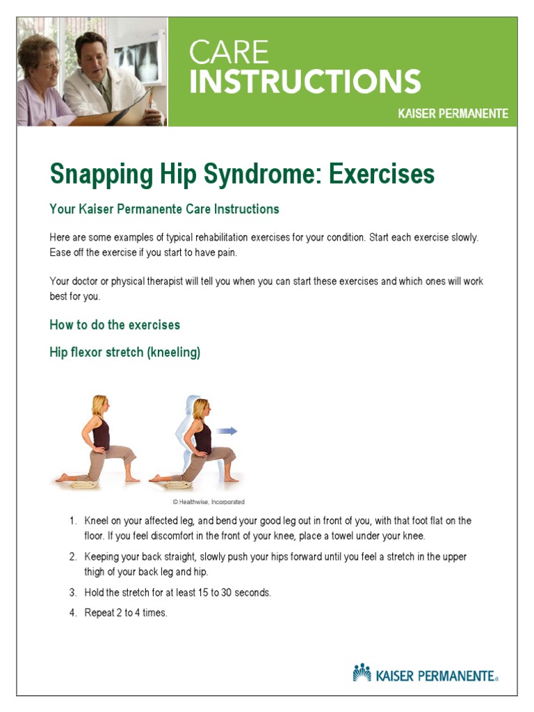 Snapping Hip Syndrome Exercises - tcm28-180743 | PDF | Knee | Abdomen