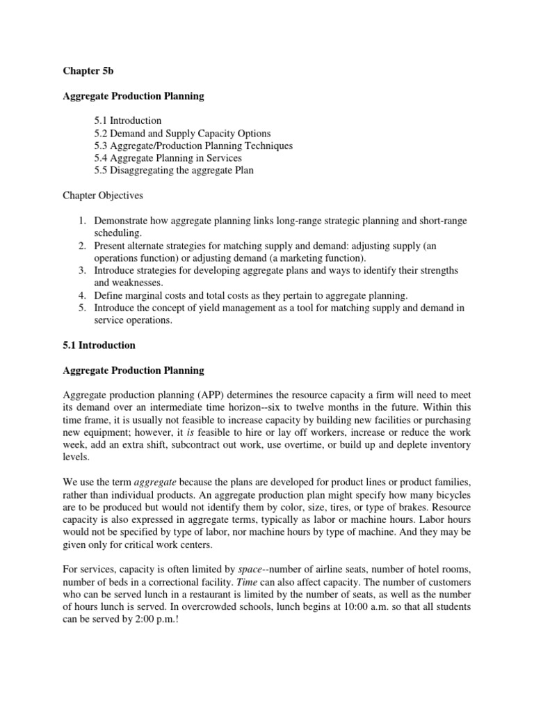 8.chapter 5b Aggregate Production Planning-1 | PDF | Mathematical Optimization | Linear Programming