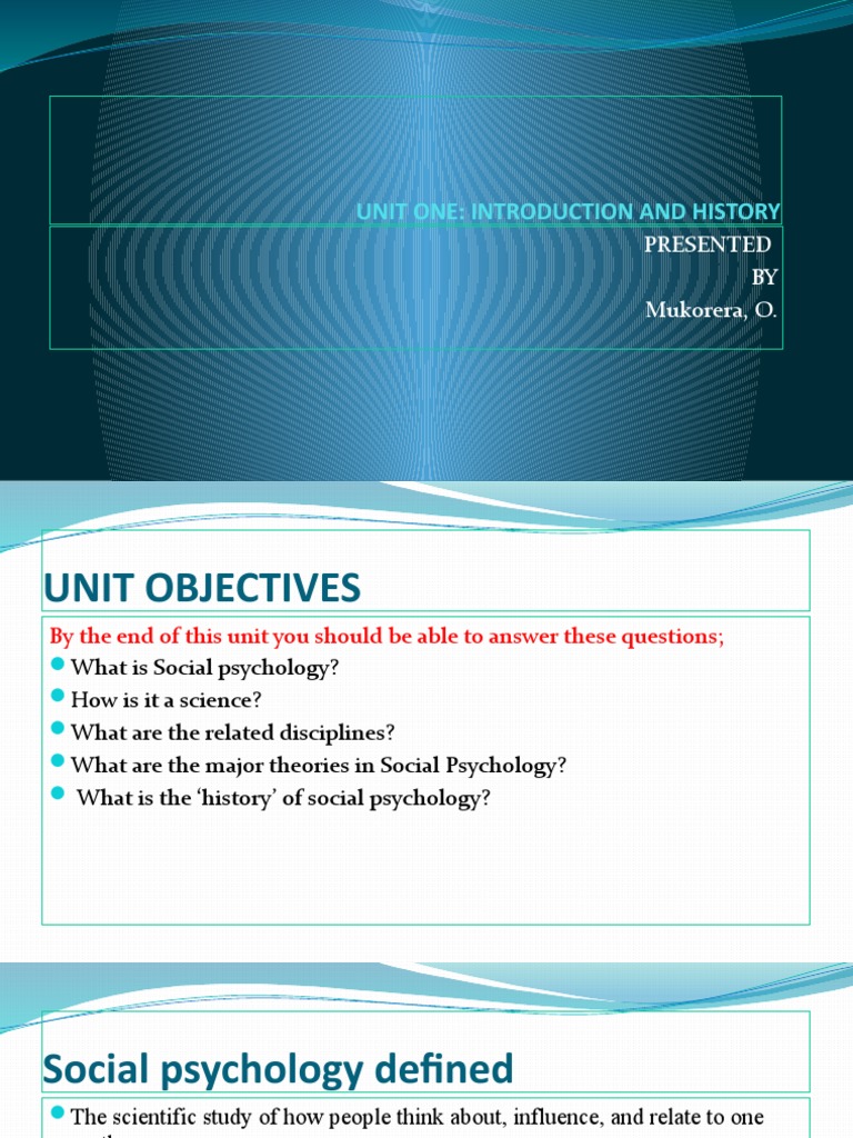 UNIT 1 Social Psychology | PDF | Social Psychology | Science
