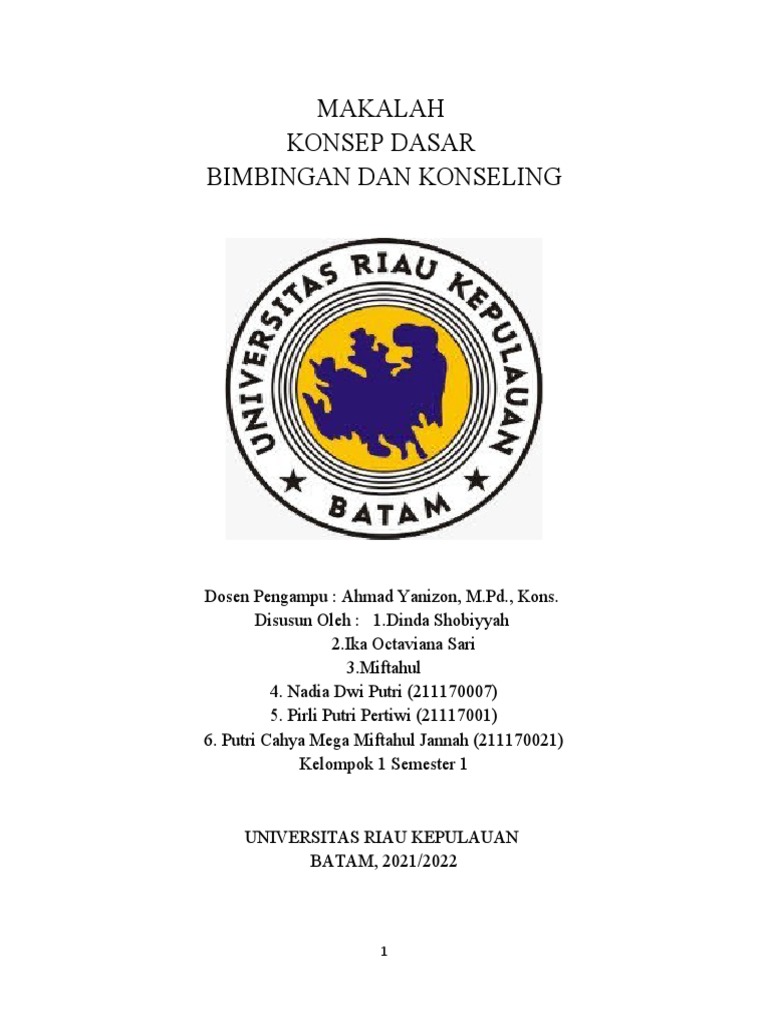 Makalah Konsep-Konsep Dasar BK | PDF | Pengembangan Diri | Sains ...