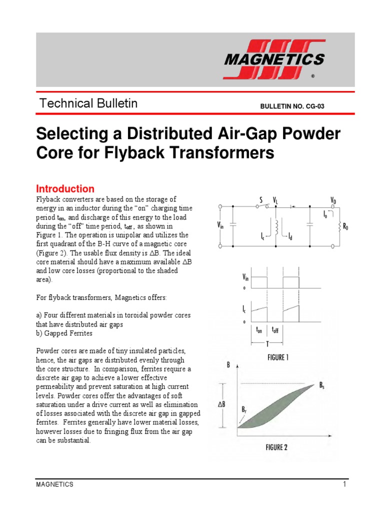 Cores For Flyback Transformers | PDF | Manufactured Goods | Electrical ...