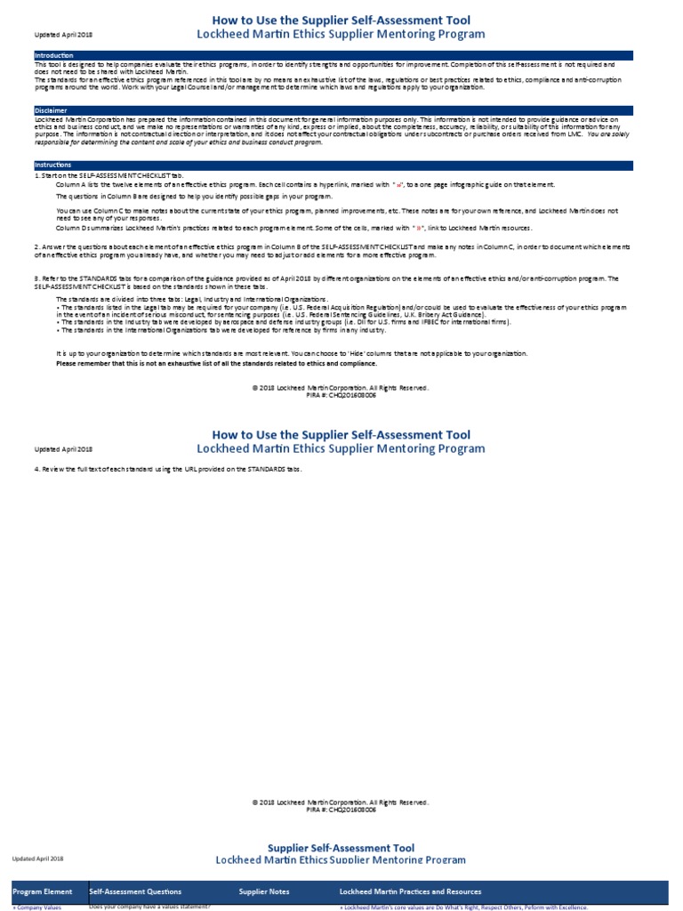 Lockheed Martin Ethics Supplier Mentoring Program: How To Use The ...