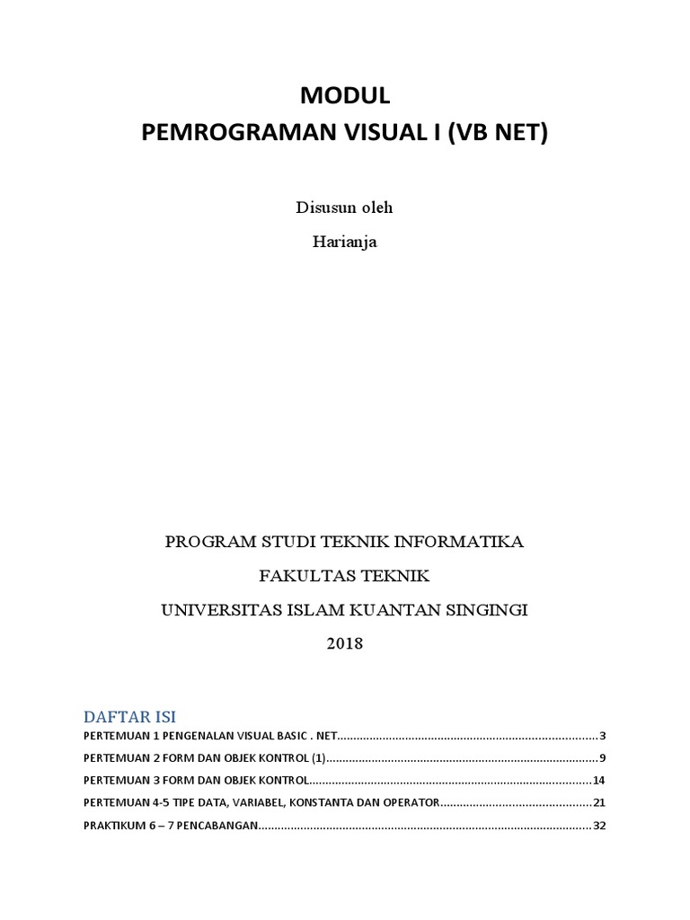 Modul Baru P Visual (VB Net) | PDF | Komputer