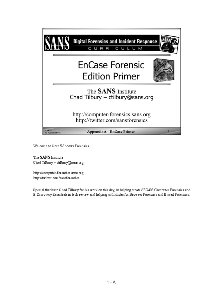 EnCase Forensics Edition Primer - Getting Started | PDF | Computer File ...