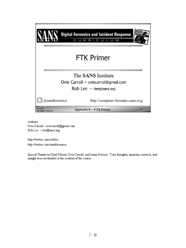 FTK Setup and Case Management Guide | PDF | Directory (Computing ...