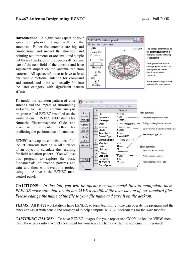 EA467 Antenna Design Using EZNEC | PDF | Antenna (Radio) | Electrical ...