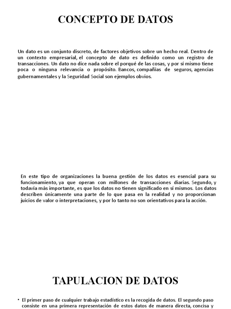 Concepto de Datos | PDF | Estadísticas | Concepto