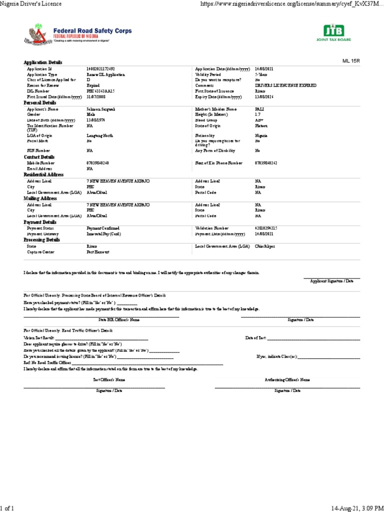 Nigeria Driver's Licence - PDF PAID | PDF | Driver's License | Identity ...