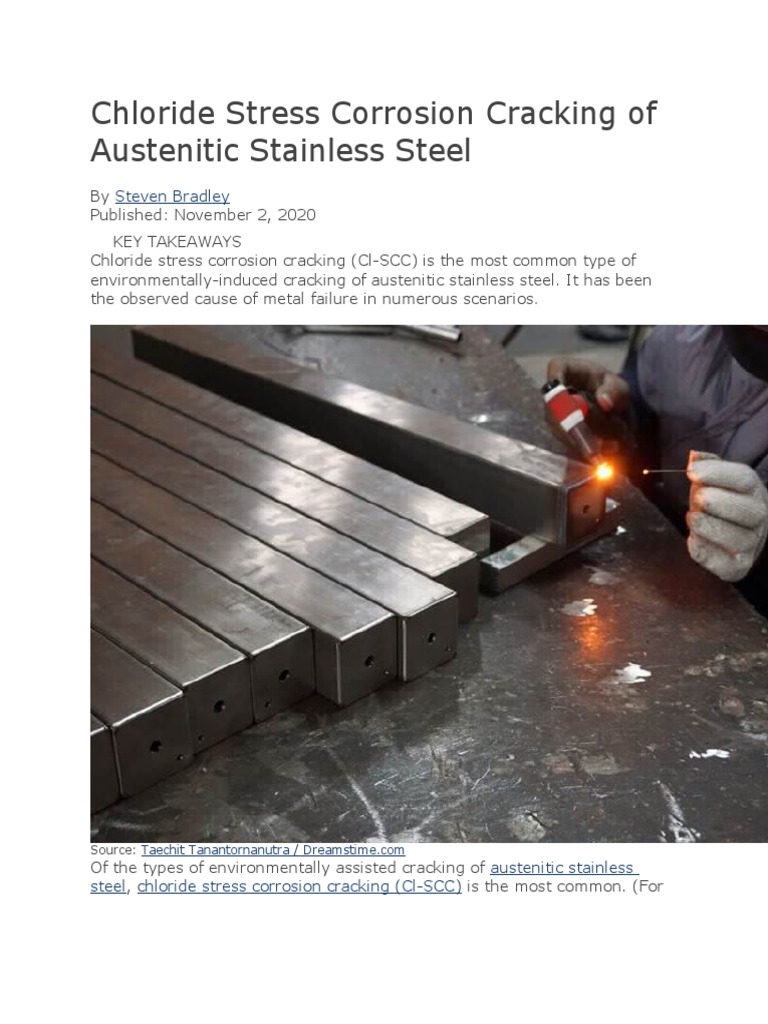 Chloride Stress Corrosion Cracking of Austenitic Stainless Steel | PDF | Stainless Steel | Corrosion