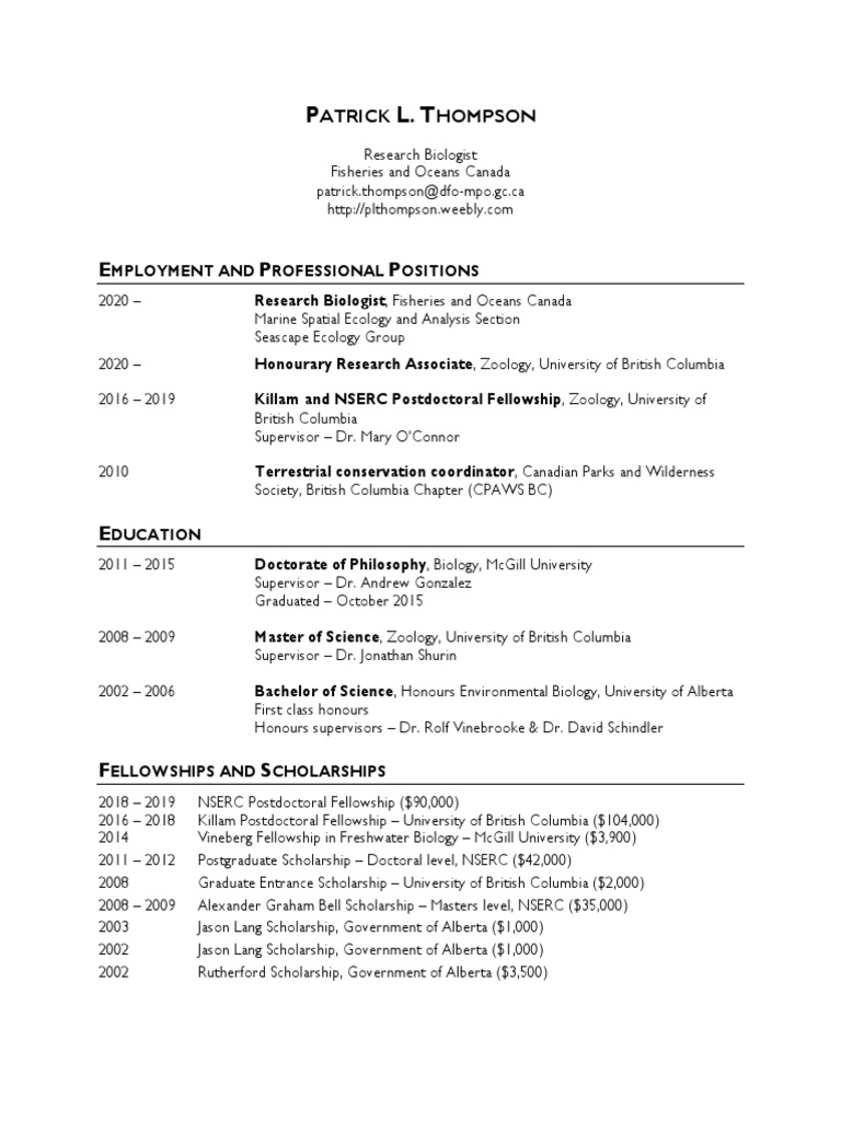 Academic CV - Online | PDF | Ecology | Biodiversity