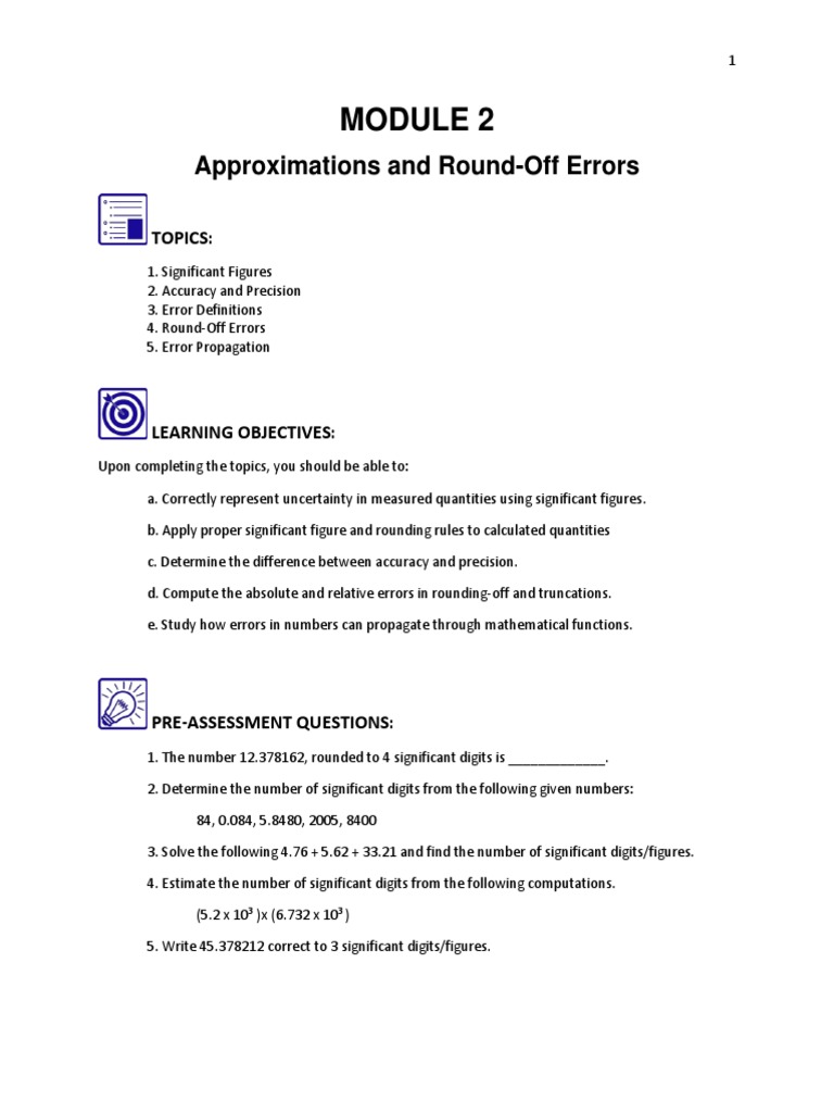 Approximations and Round-Off Errors: Topics | Download Free PDF ...
