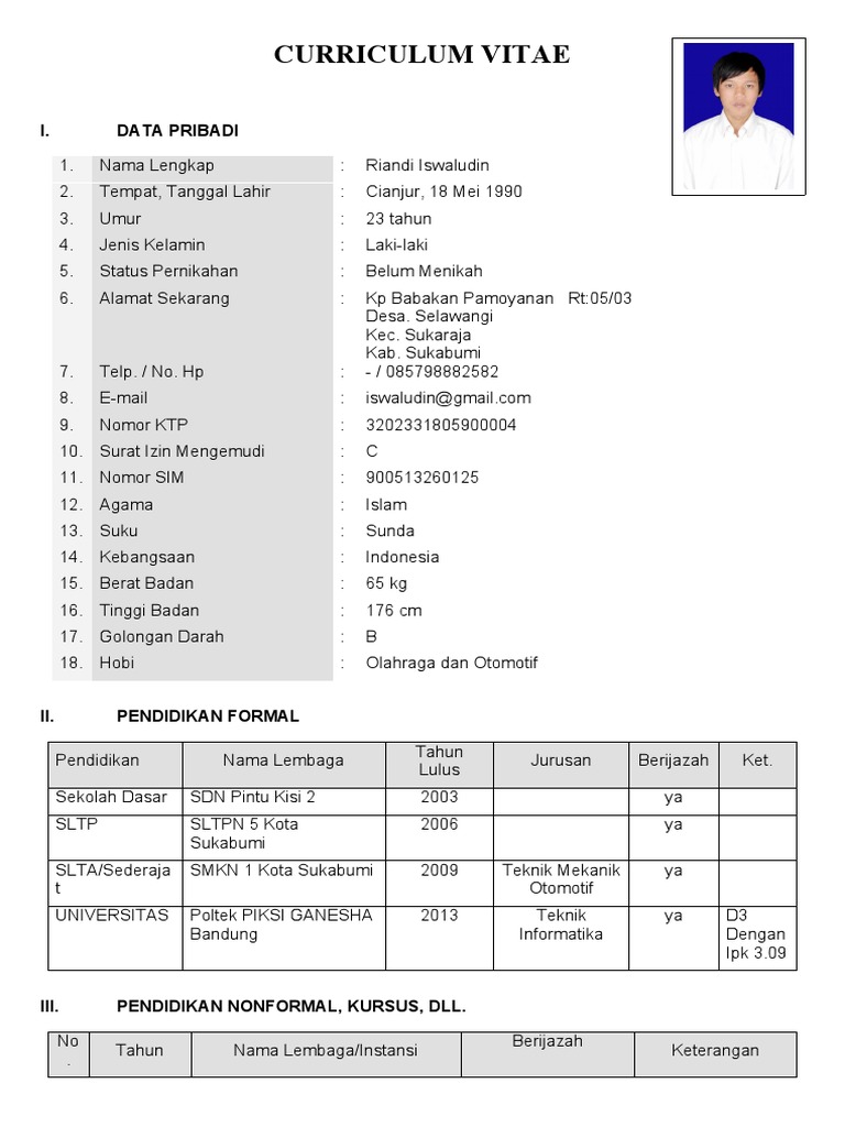 CV Riandi Iswaludin | PDF CV Riandi Iswaludin | PDF