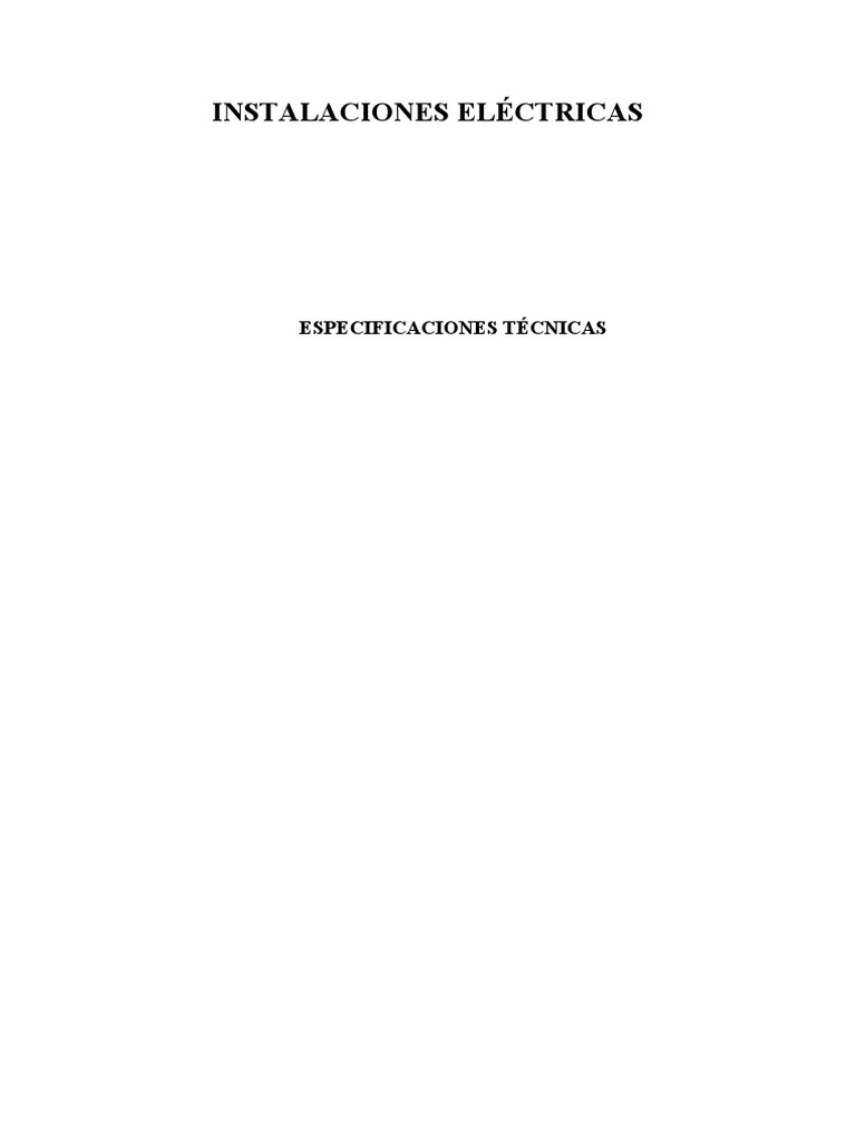Especificaciones Técnicas-Instalaciones Eléctricas | PDF | Tornillo | Diodo emisor de luz