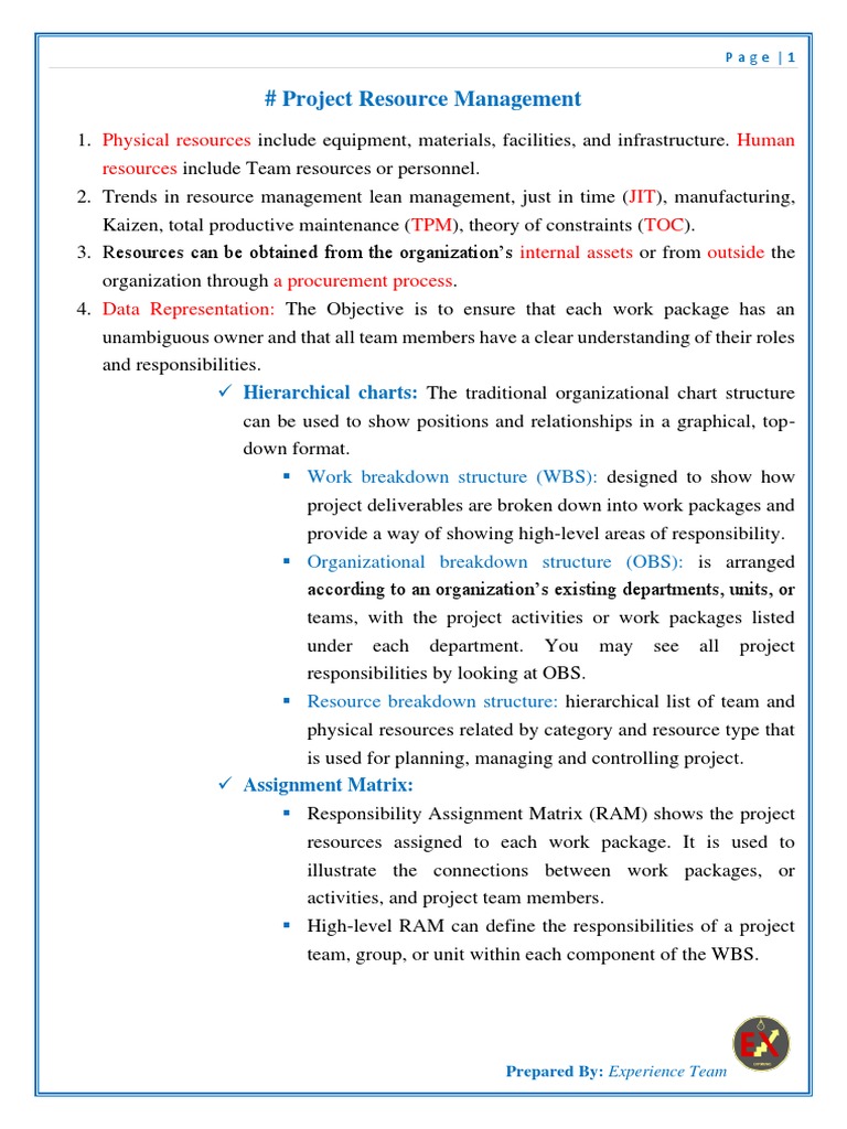 09 # Project Resource Management | PDF | Resource | Project Management