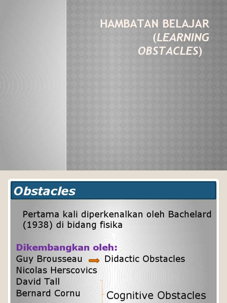 Learning Obstacles | PDF