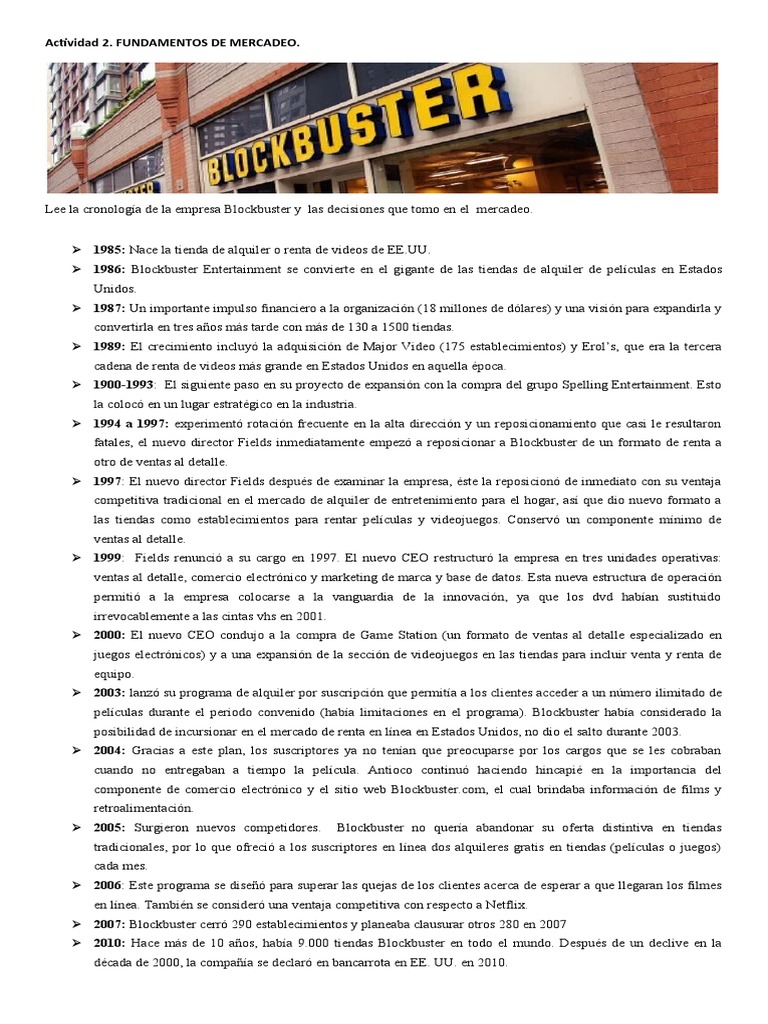 La Evolución de Blockbuster | PDF | Netflix | Economias