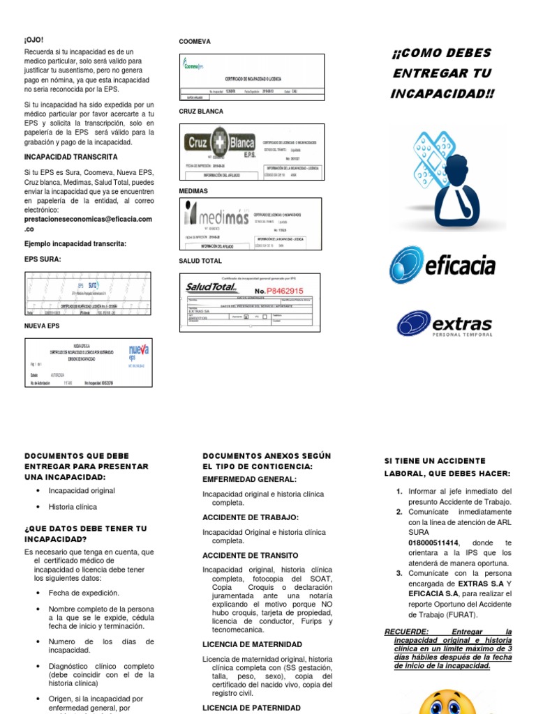 Folleto de Incapacidad | PDF | Historial médico | Medicina
