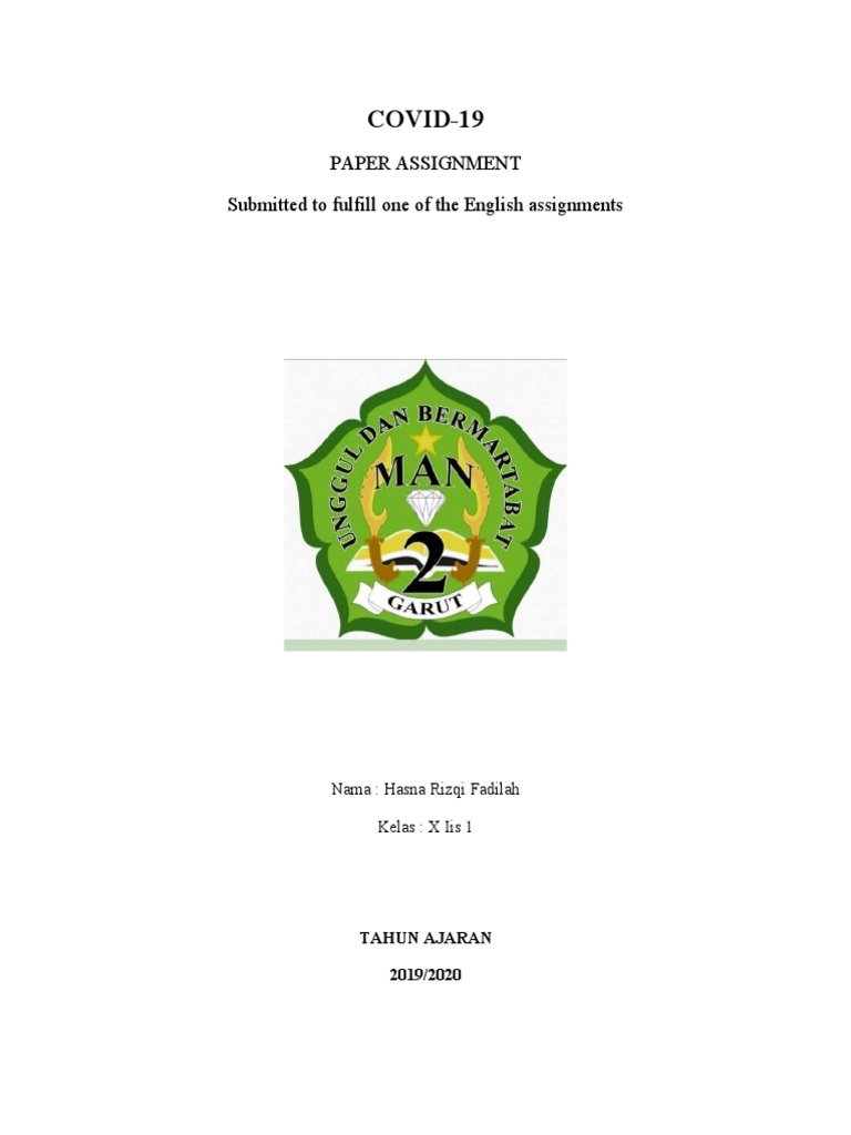 COVID-19: Paper Assignment Submitted To Fulfill One of The English ...