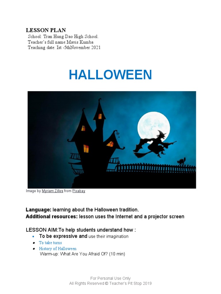 Teacher's Pit Stop - HALLOWEEN Lesson Plan | PDF | Halloween