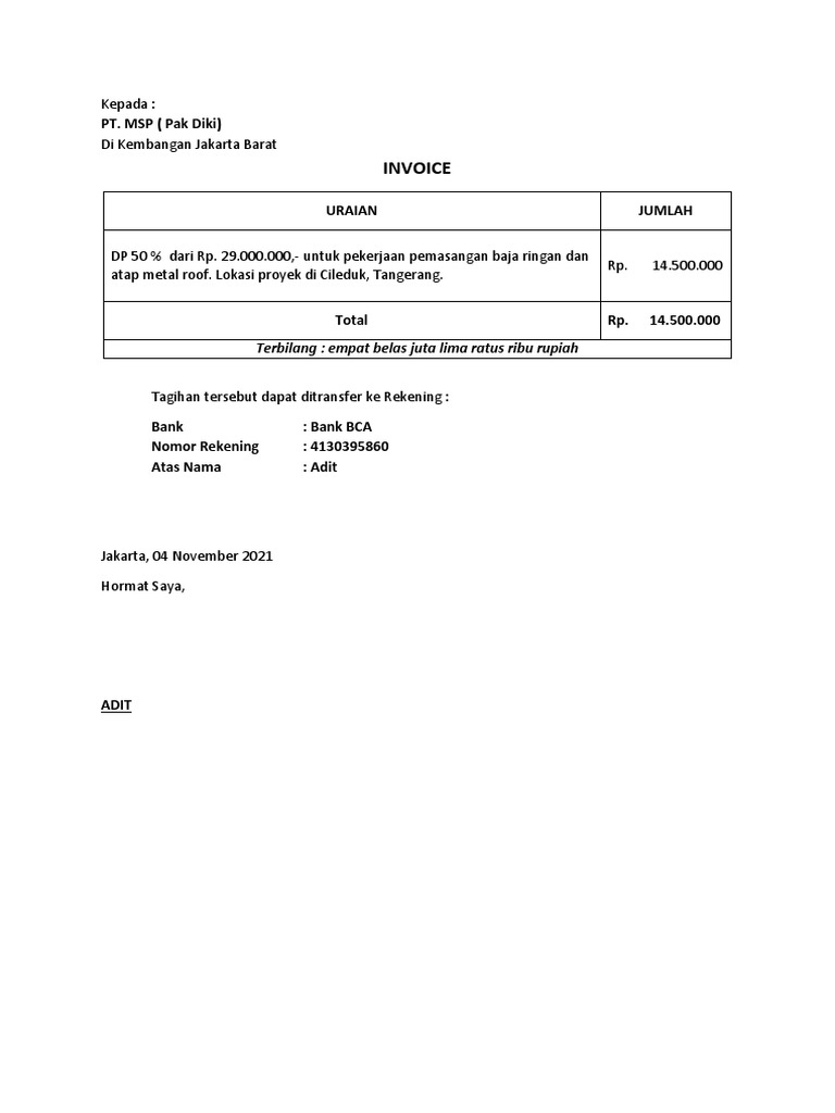 Invoice - Adit | PDF