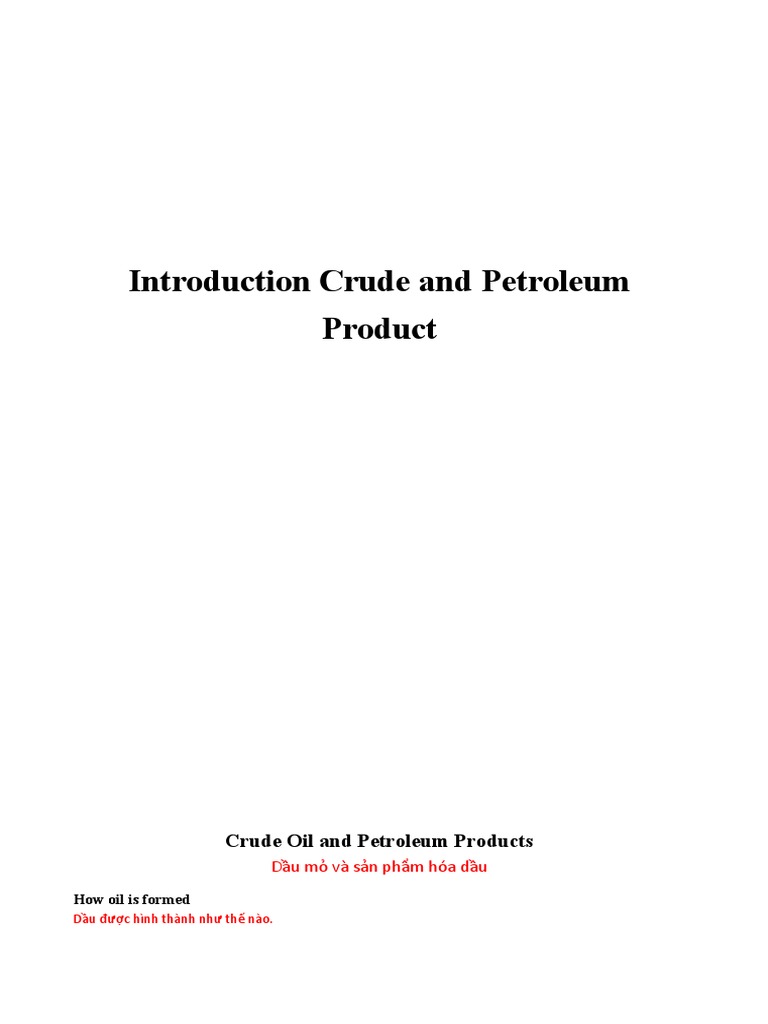 Introduction Crude and Petroleum Product | PDF