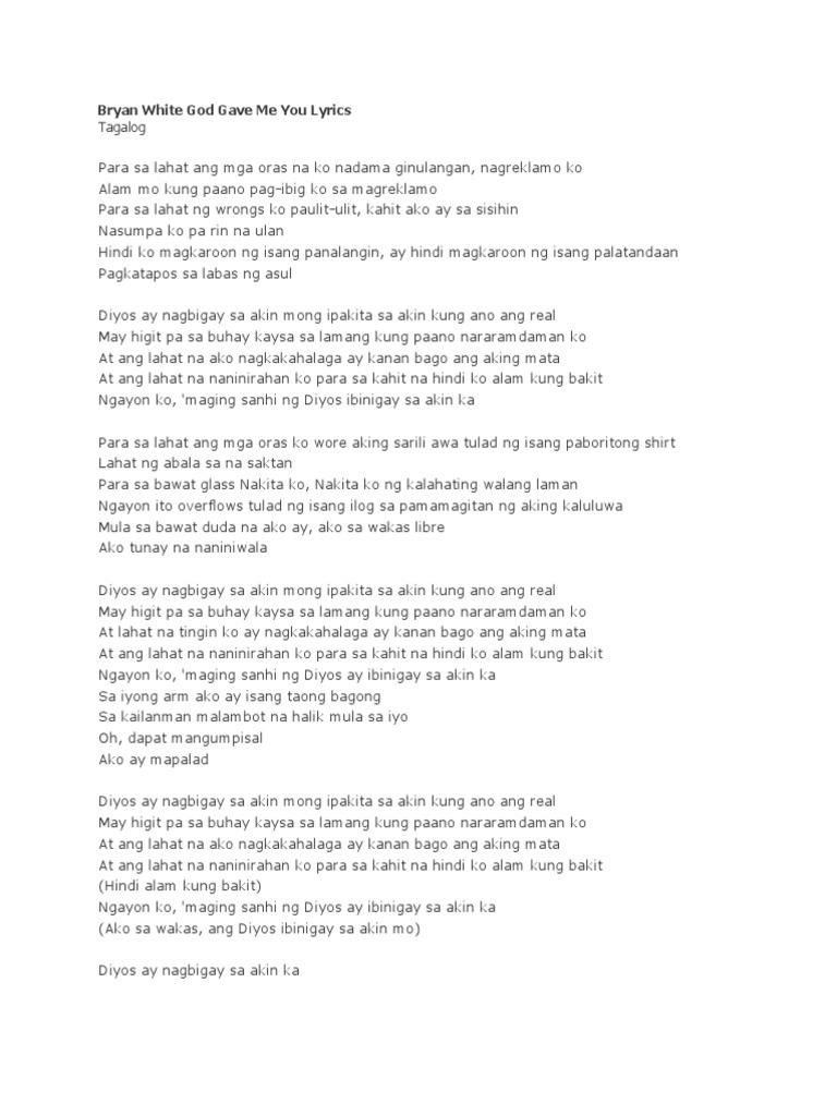 Lyrics Tagalog | PDF