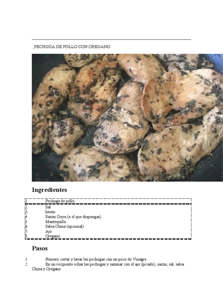 Pechuga de Pollo Al Caldero | PDF