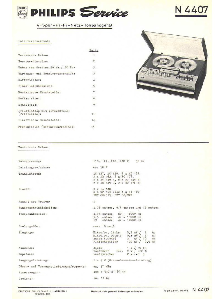 Philips N4407.Service | PDF