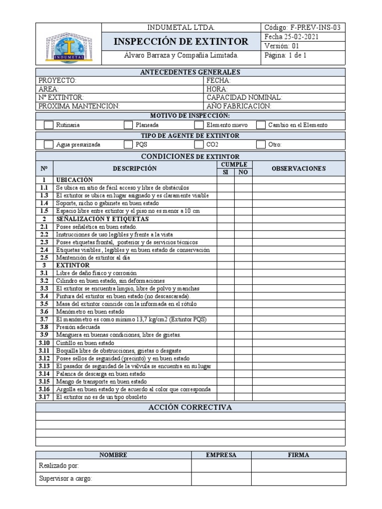 Check - List - Extintores 2 | PDF