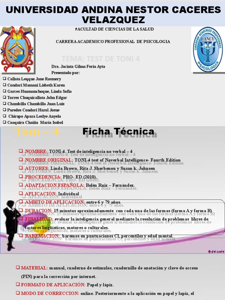 Test Toni 4 | PDF | Cociente de inteligencia | Inteligencia