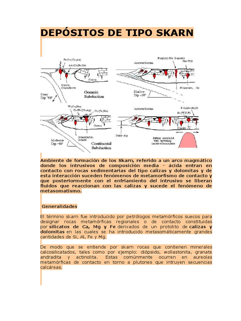 Depósitos de Tipo Skarn | PDF | Minerales | Ciencias de la Tierra