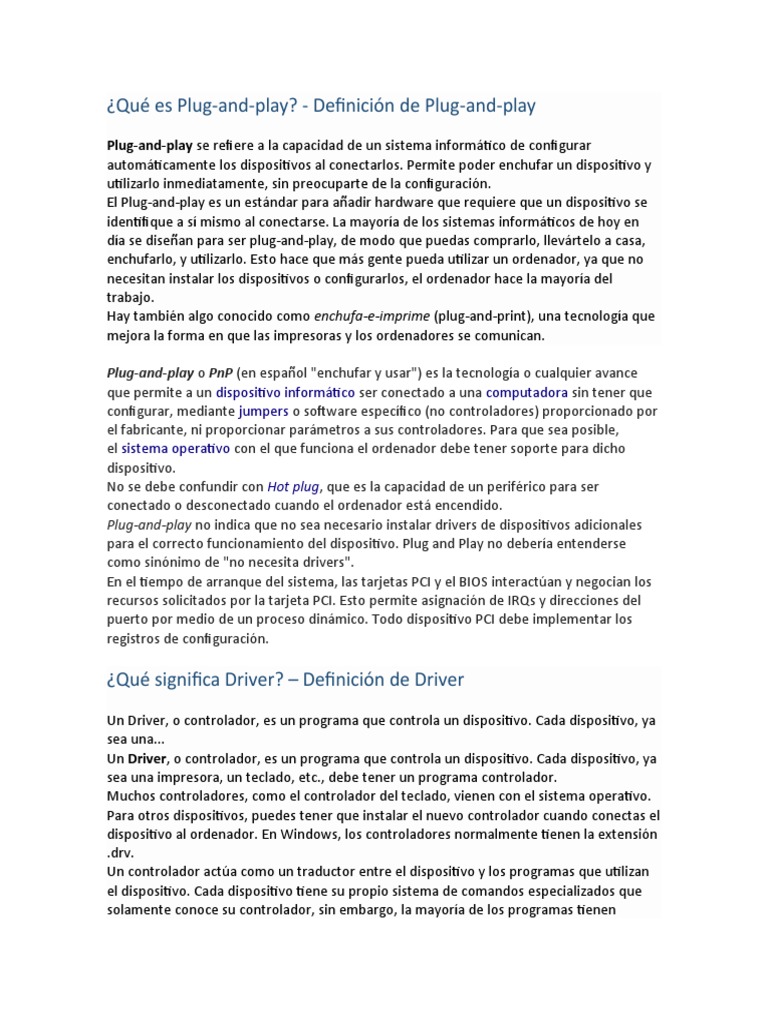 Qué es Plug | PDF | Edad de información | Informática