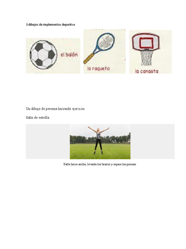 3 Dibujos de Implementos Deportivo | PDF