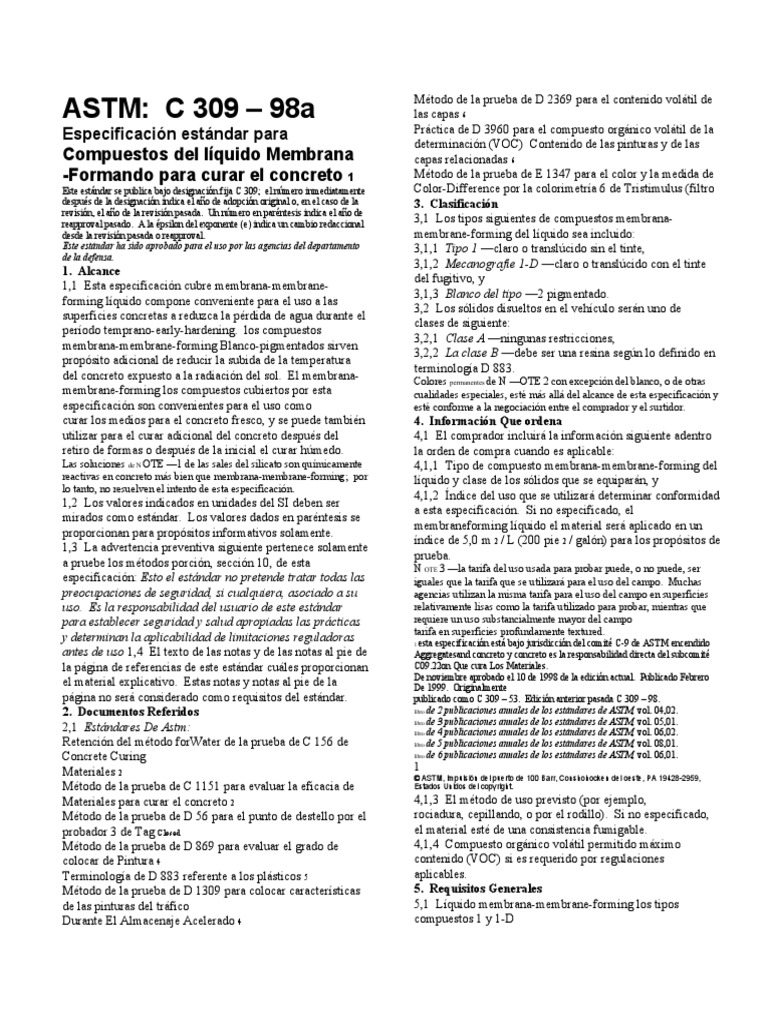 Astm C 309 | PDF | Hormigón