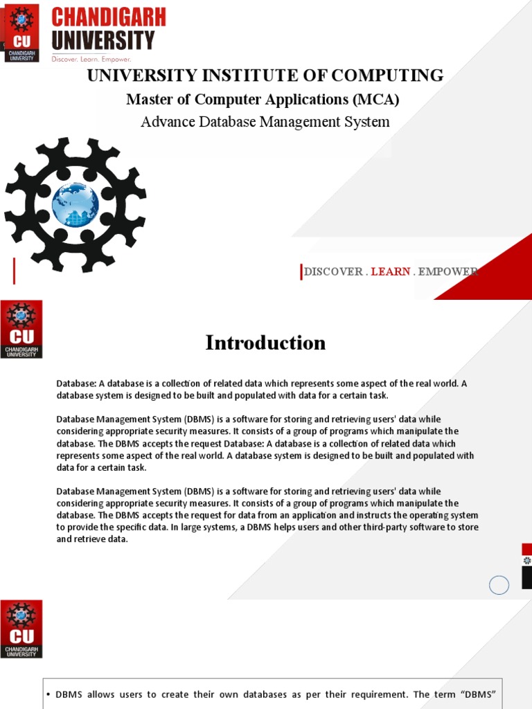 University Institute of Computing: Master of Computer Applications (MCA ...