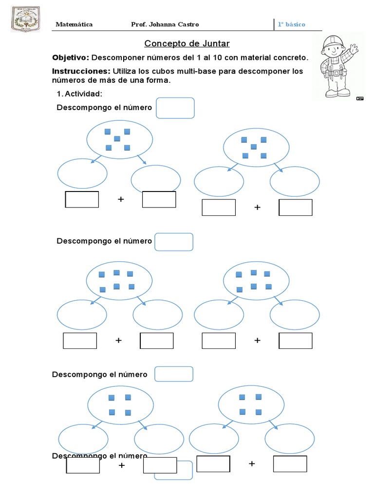 Descomponer Números Del 1 Al 10 de Forma Concreta | PDF