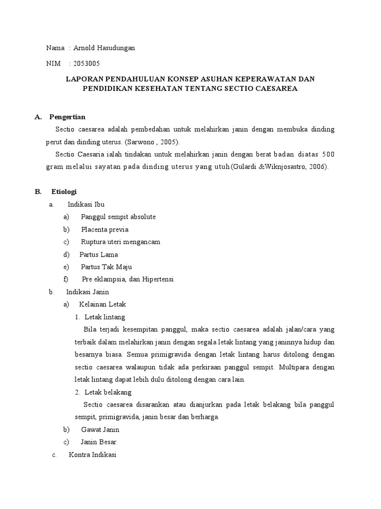 Sectio Caesarea | PDF