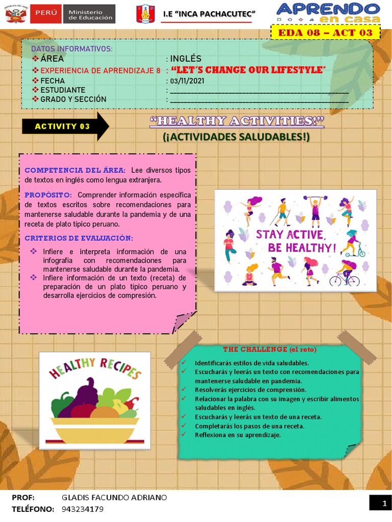 Actividades Saludables en Inglés | PDF | Relaciones personales, crianza ...