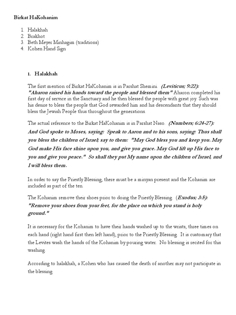 Birkat HaKohanim Instructions and Prayers - 0 | PDF | Old Testament ...