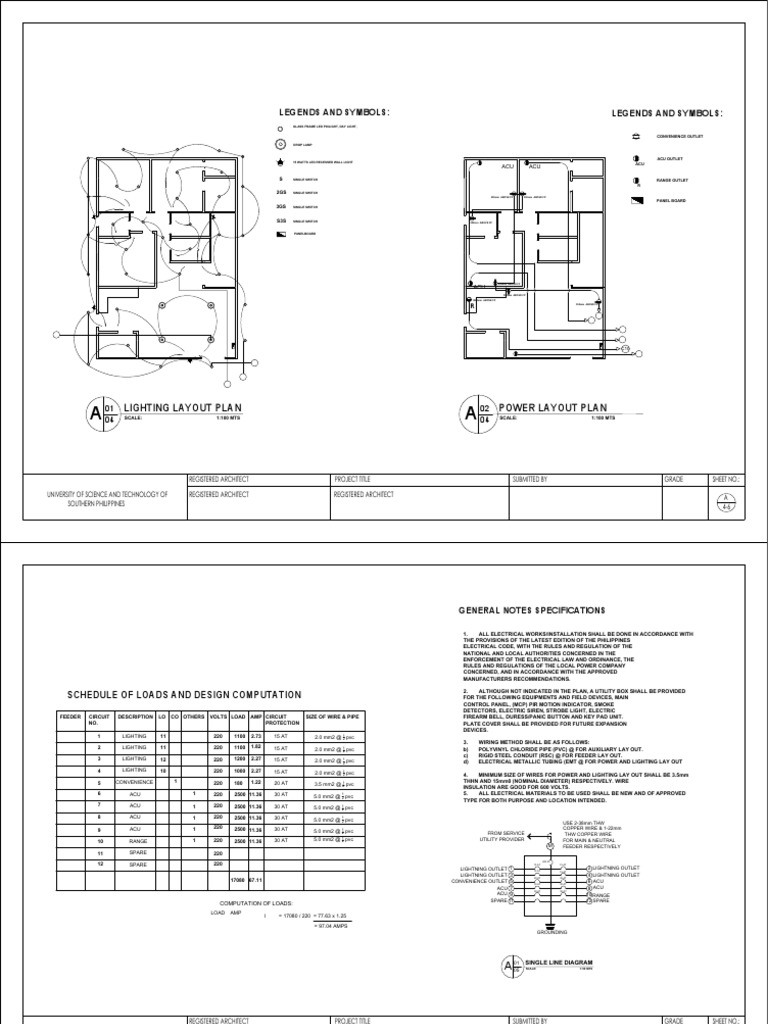 Legends and Symbols: Legends and Symbols:: Lighting Layout Plan Power ...