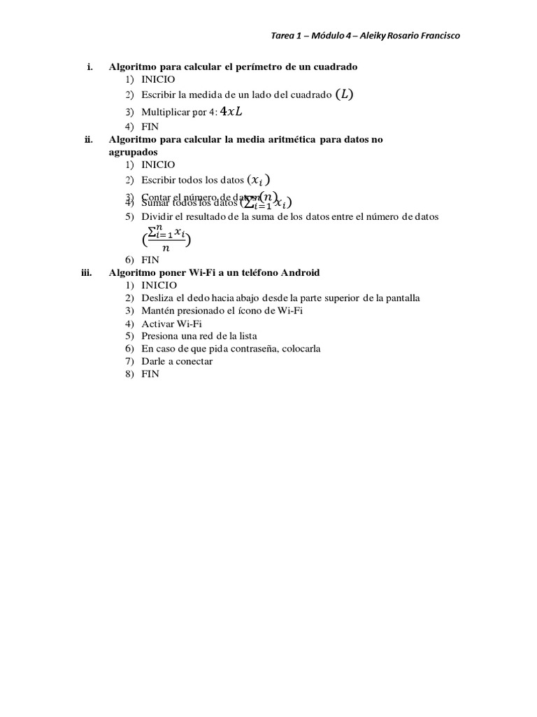 Ejemplos de Algoritmo | PDF